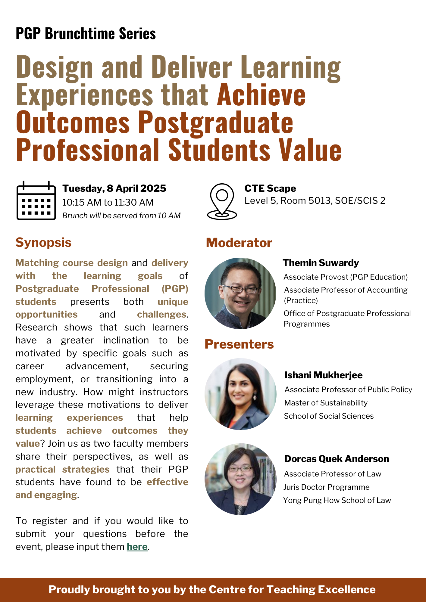 PGP Brunchtime Series: Design and Deliver Learning Experiences that Achieve Outcomes ...